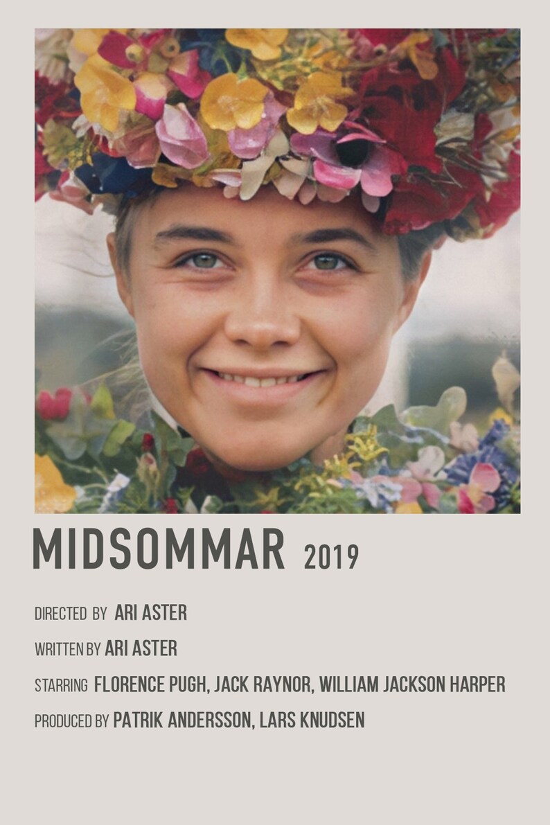 Midsommar Retro Movie Poster, Digital Download, Florence Pugh Horror ...