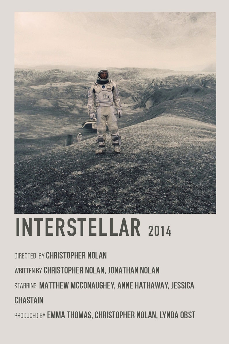 Interstellar Retro Movie Poster, Digital Download, Christopher Nolan ...