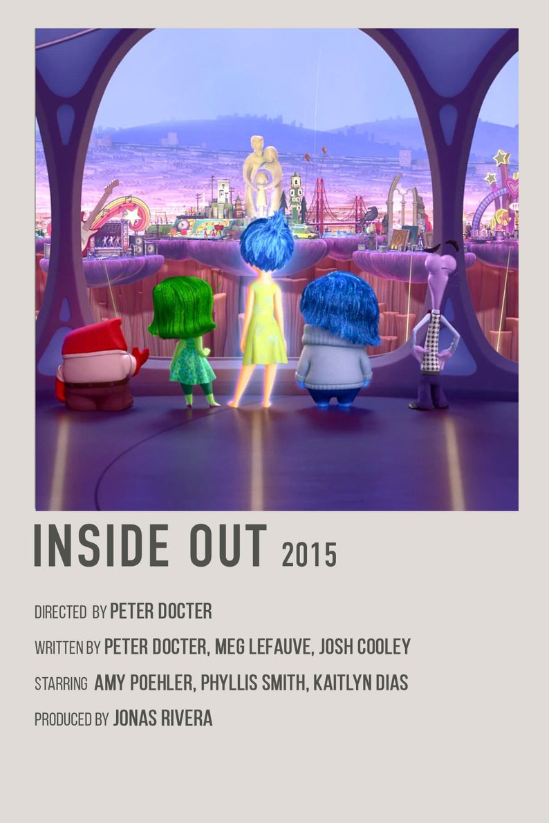Inside Out Retro Movie Poster, Digital Download, Animated Film Poster ...
