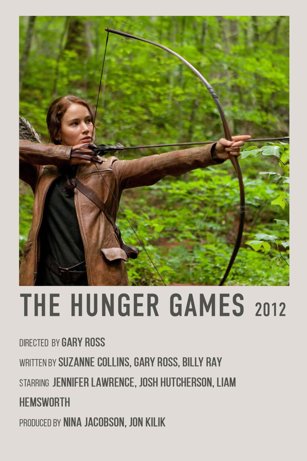 The Hunger Games Retro Movie Poster, Digital Download, Jennifer ...