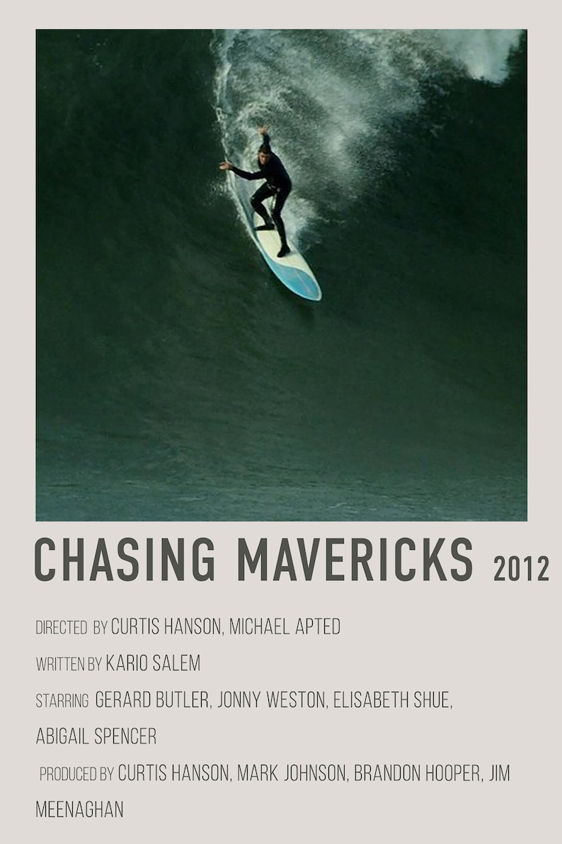 Chasing Mavericks Retro Movie Poster, Digital Download - Etsy