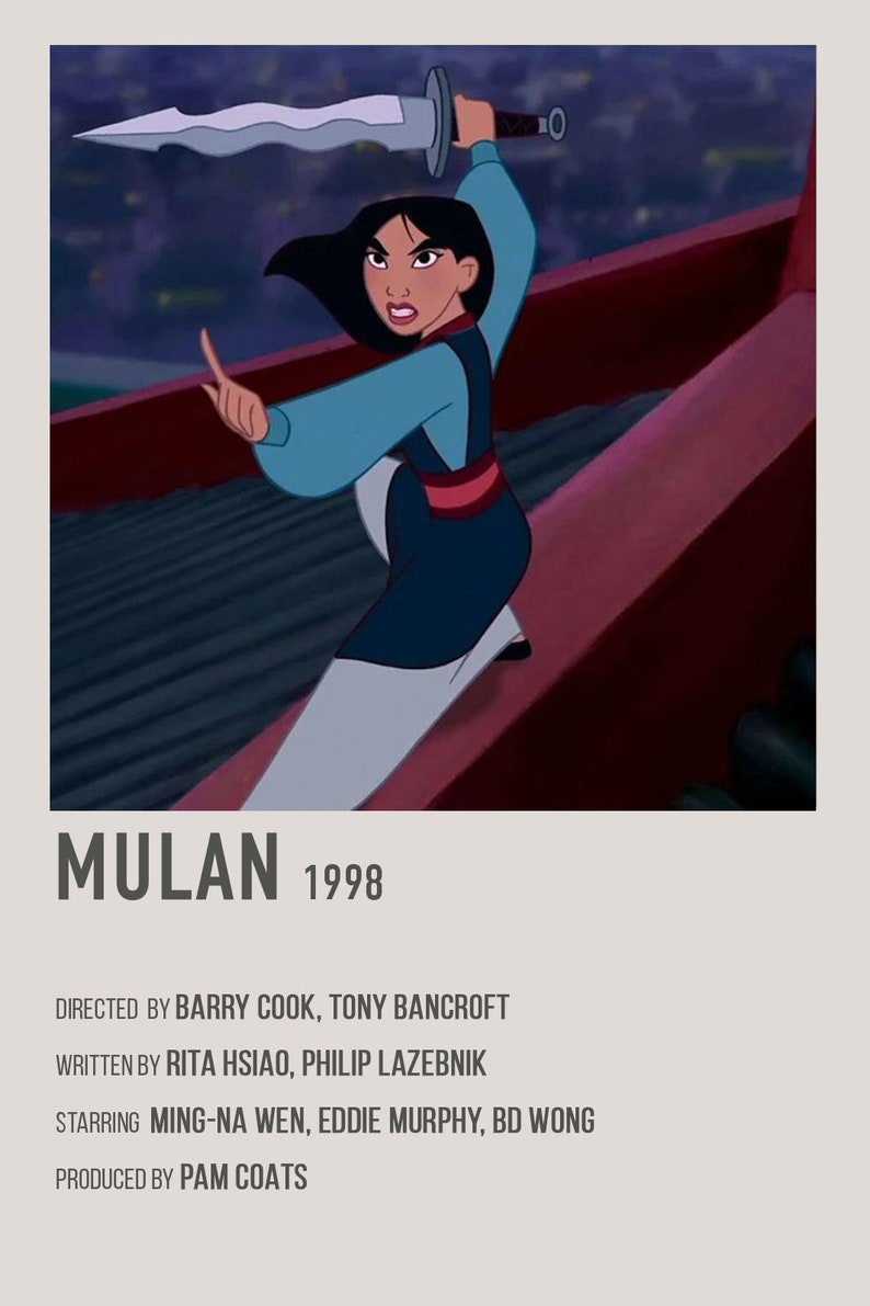 Mulan Retro Movie Poster, Digital Download, Animated Film Poster - Etsy