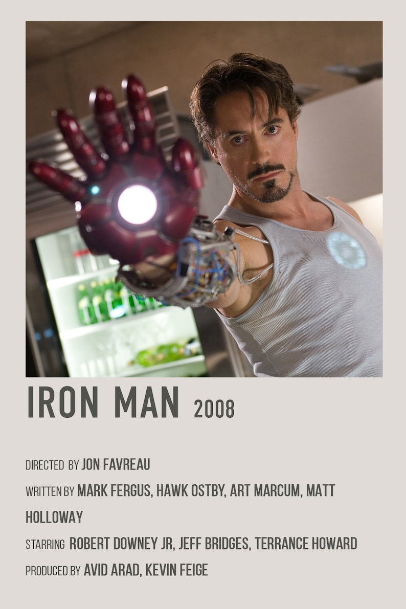 Iron Man Retro Movie Poster, Digital Download, MCU Marvel Robert Downey ...