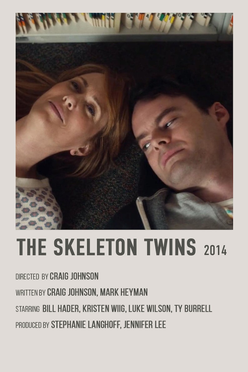 The Skeleton Twins Retro Movie Poster, Digital Download, Bill Hader ...