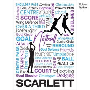 Netball Typography Print | DIGITAL FILE | Netball Poster, Netball Wall ...