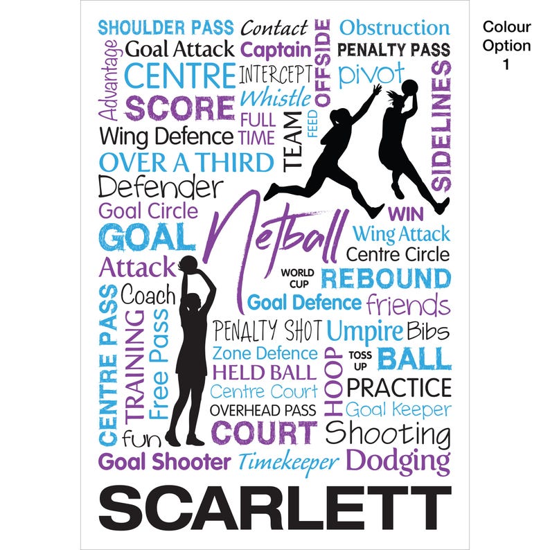 Netball Typography Print | DIGITAL FILE | Netball Poster, Netball Wall ...