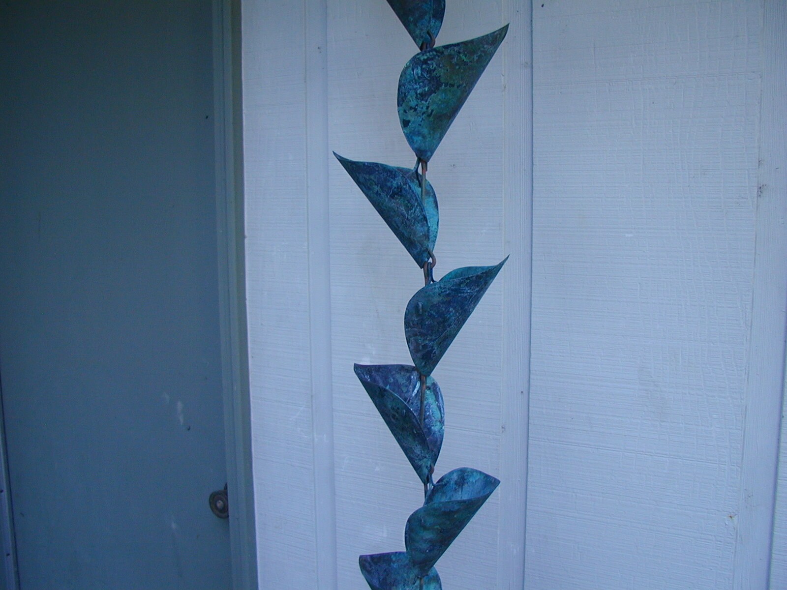 9-foot Cascading Water COPPER RAIN CHAIN Handmade Plant Sculpture for ...