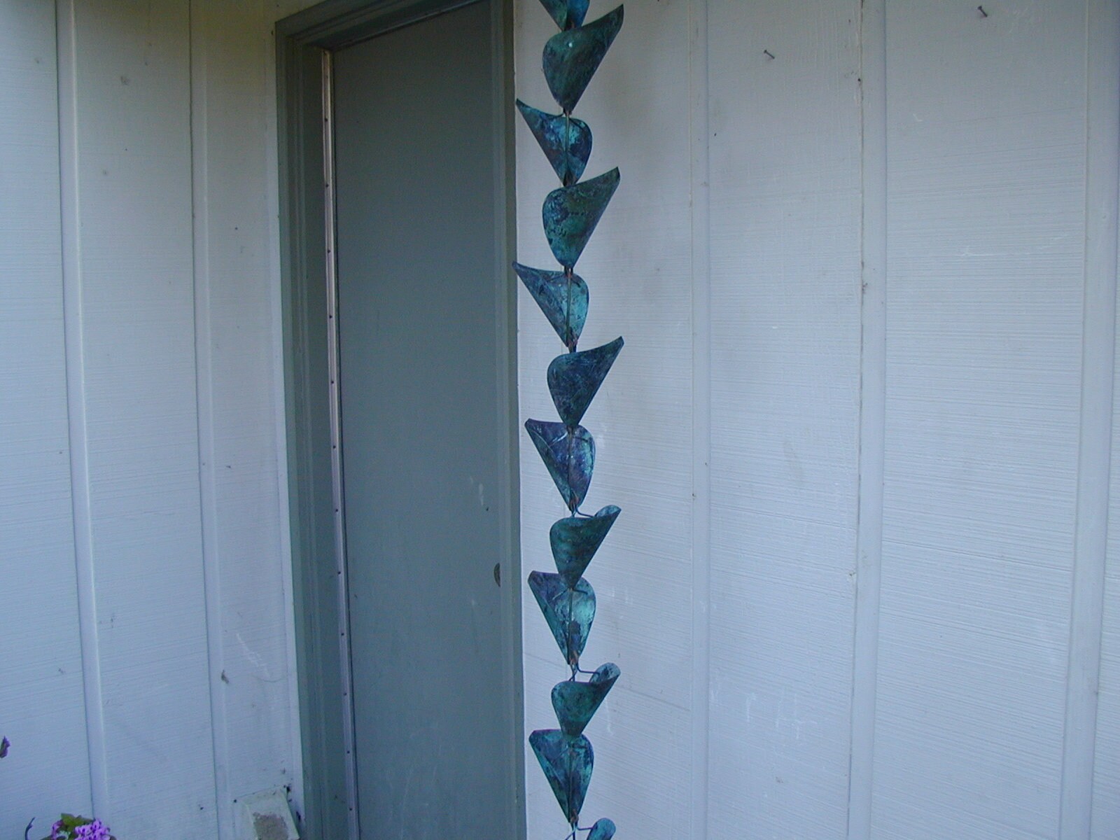 9-foot Cascading Water COPPER RAIN CHAIN Handmade Plant Sculpture for ...