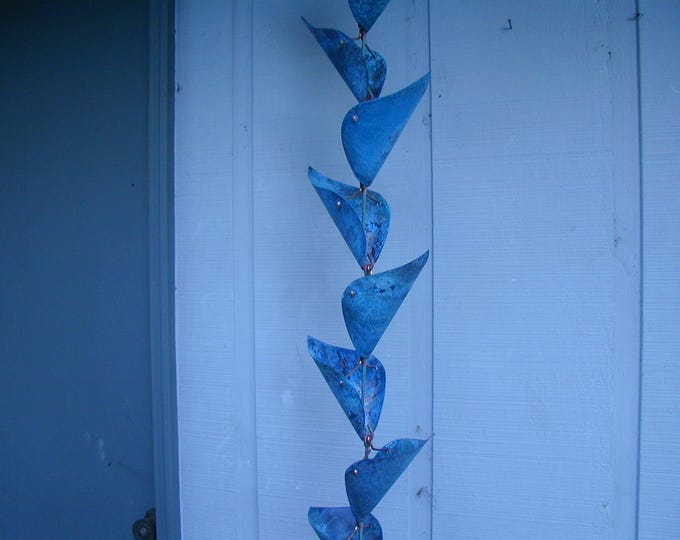 10-foot Cascading Water COPPER RAIN CHAIN - Handmade Plant Sculpture ...