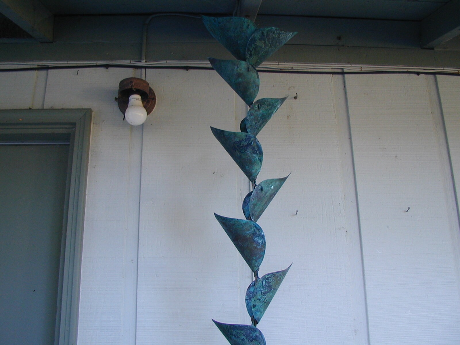 9-foot Cascading Water COPPER RAIN CHAIN Handmade Plant Sculpture for ...