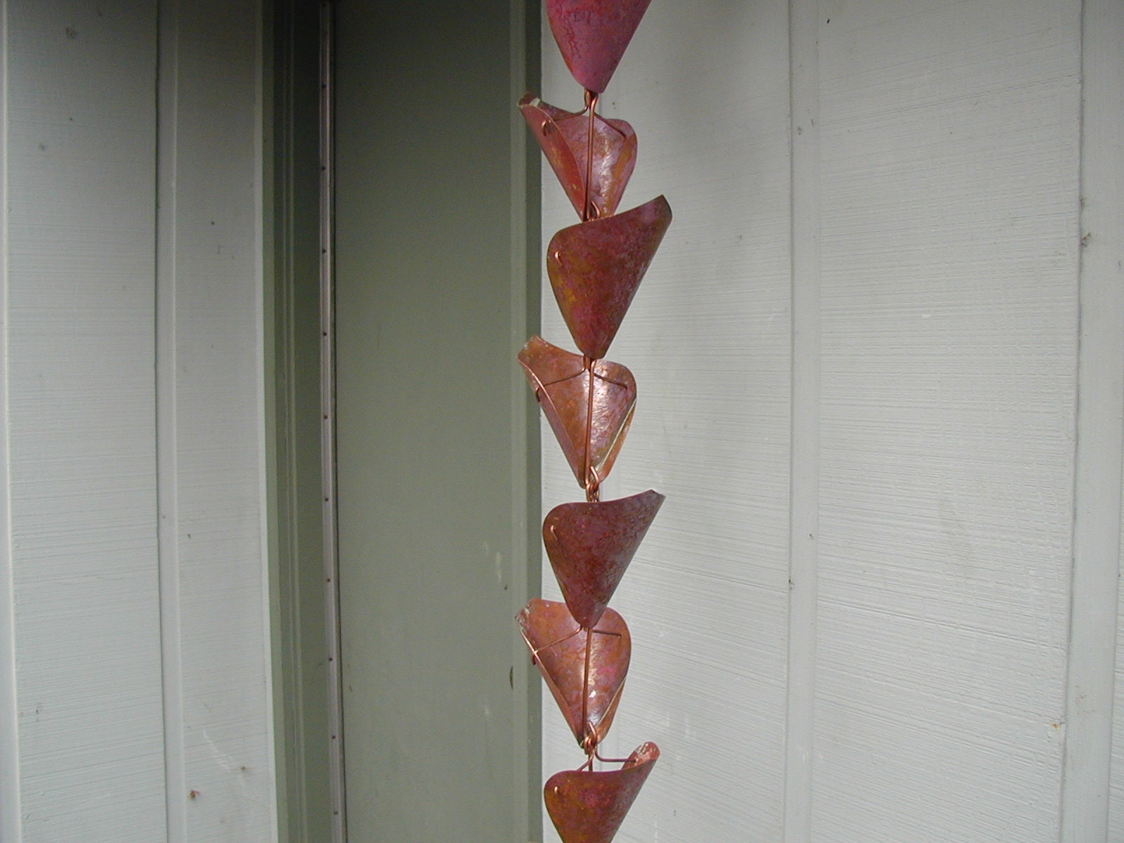 9-foot Cascading Water COPPER RAIN CHAIN Handmade Plant Sculpture for ...