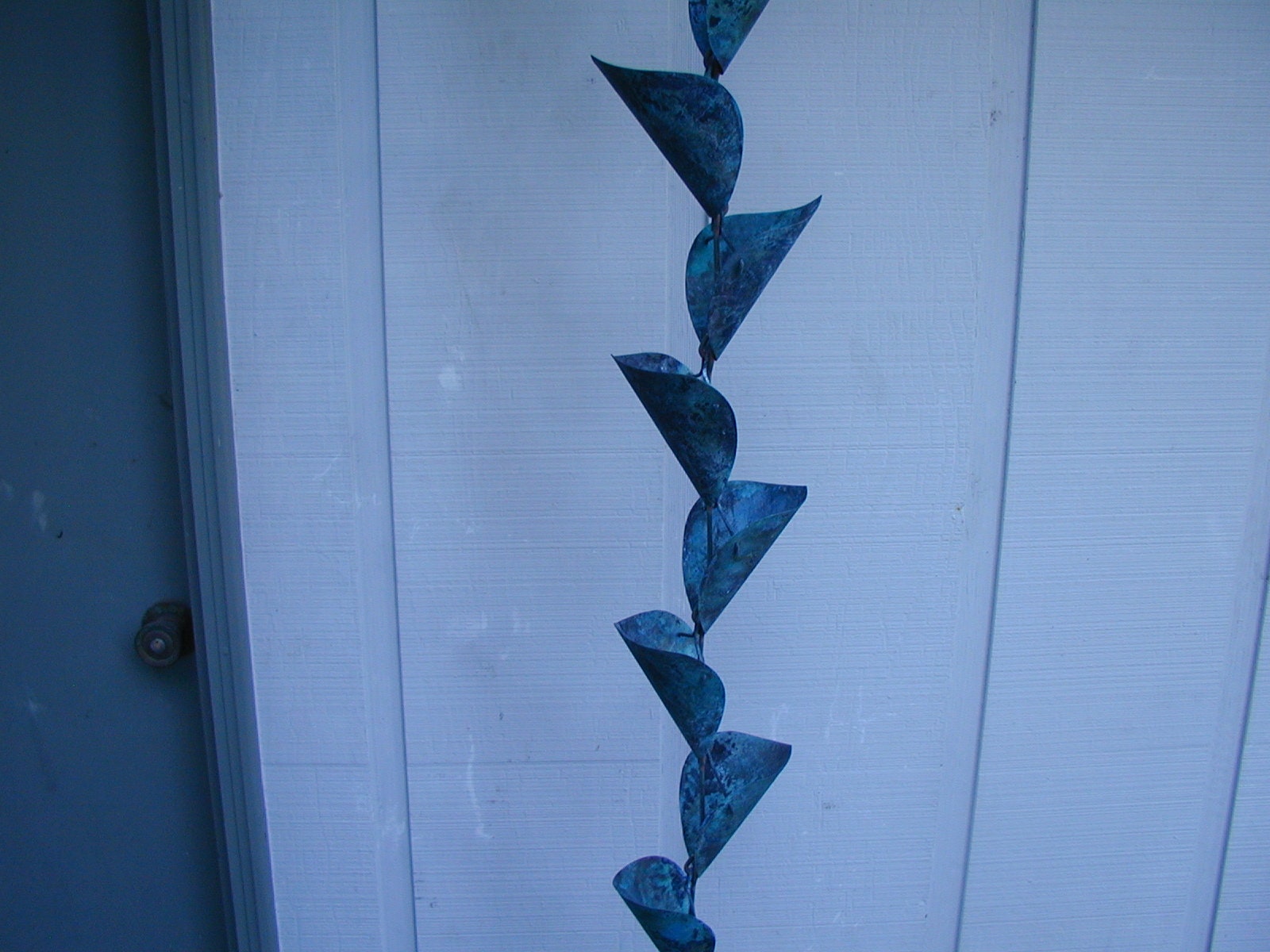 9-foot Cascading Water COPPER RAIN CHAIN Handmade Plant Sculpture for ...