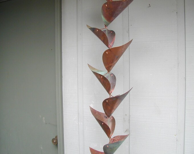 10-foot Cascading Water COPPER RAIN CHAIN - Handmade Plant Sculpture ...