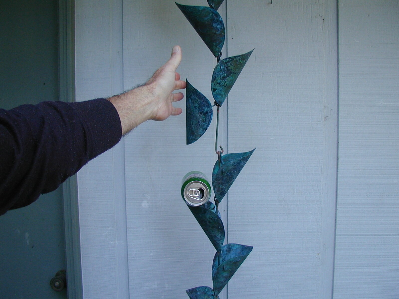 9-foot Cascading Water COPPER RAIN CHAIN Handmade Plant Sculpture for ...