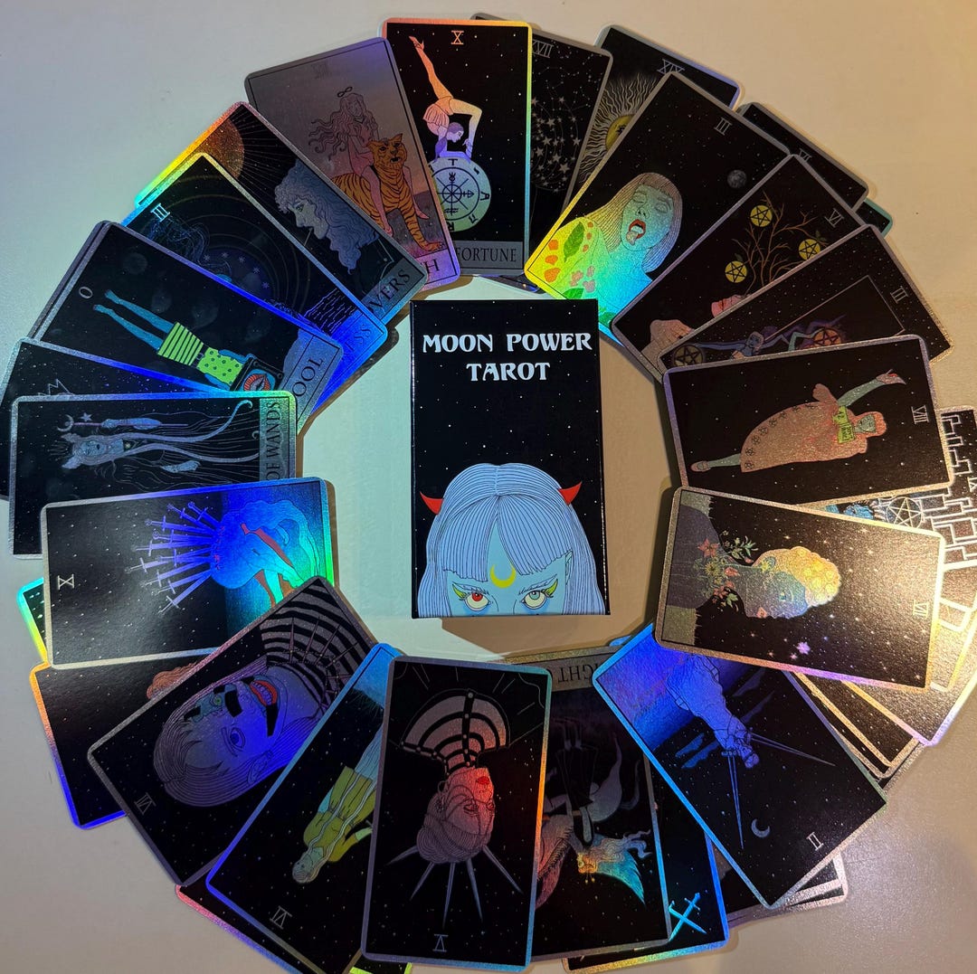 Holographic Moon Power Tarot 2.0 - Etsy