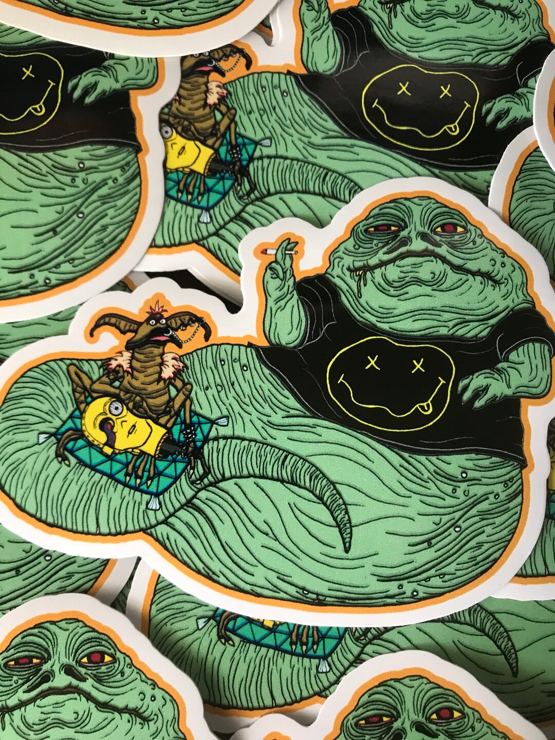 Grunge Jabba 4" Vinyl Sticker - Etsy