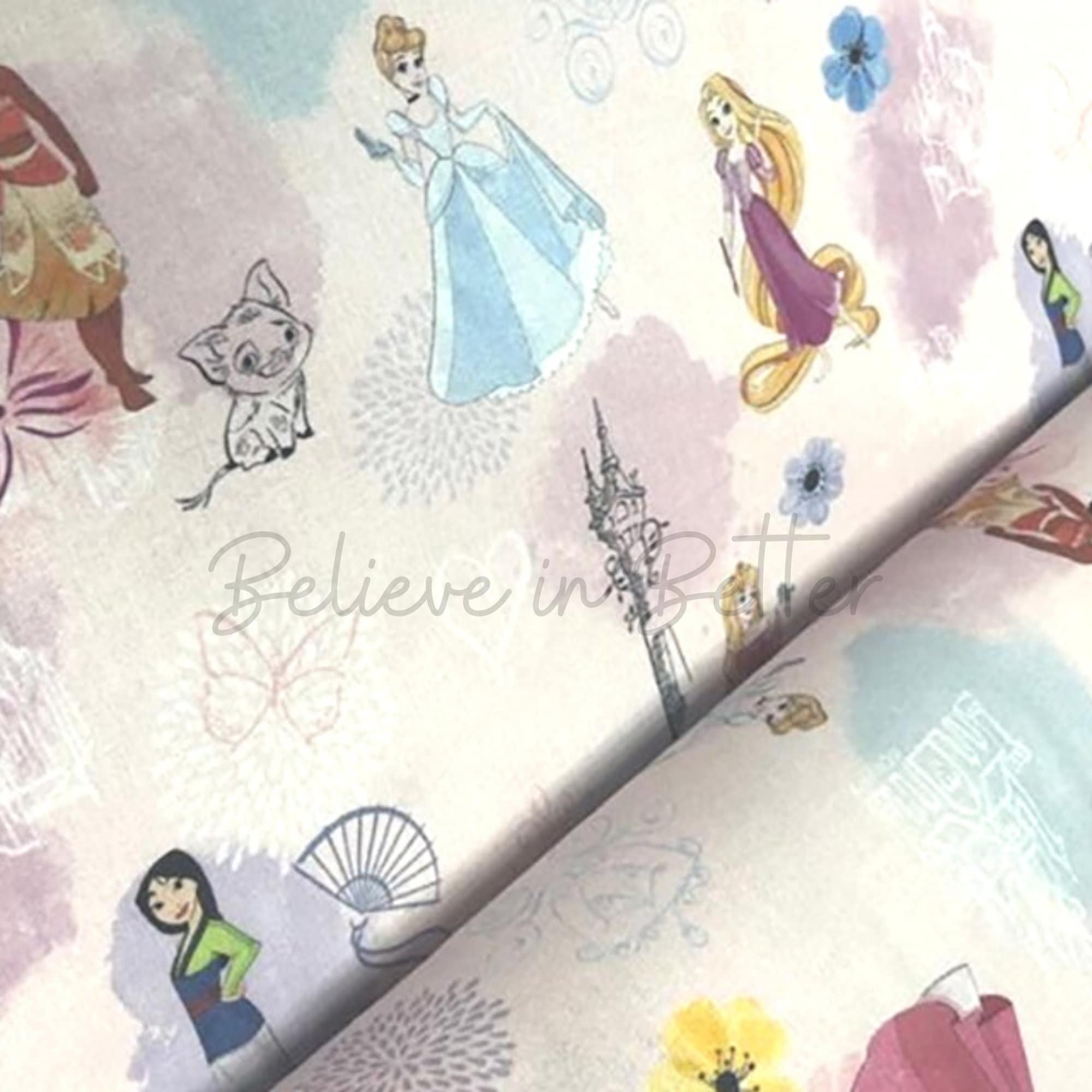 Simply Beautiful Disney Princess Fabric 100% Cotton Fat - Etsy