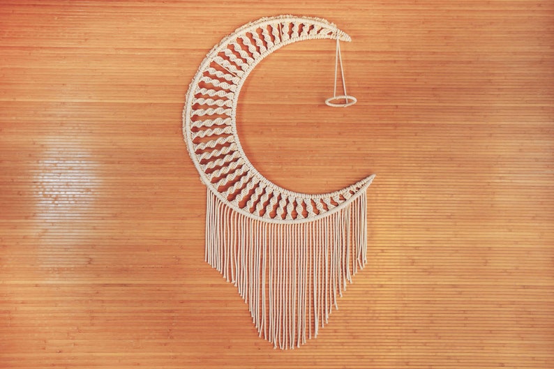 Crescent Moon Wall Hanging Large Moon Wall Art Modern - Etsy