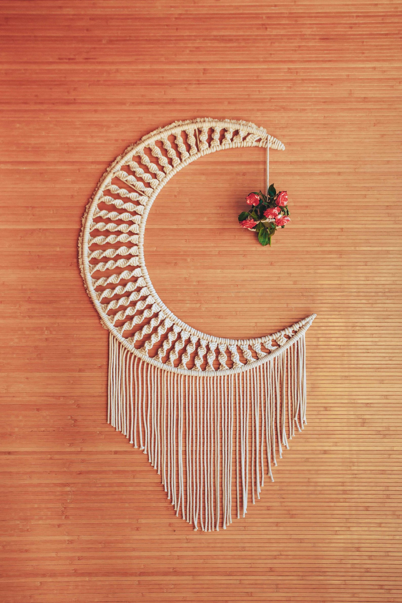 Crescent Moon Wall Hanging, Large Moon Wall Art, Modern Macrame, Hygge ...