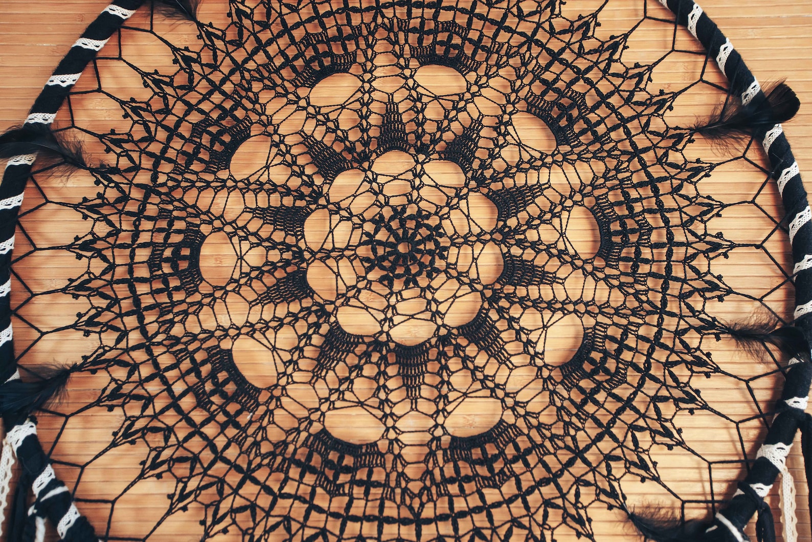 Black Dream Catcher Wall Hanging Giant Dreamcatcher Large | Etsy