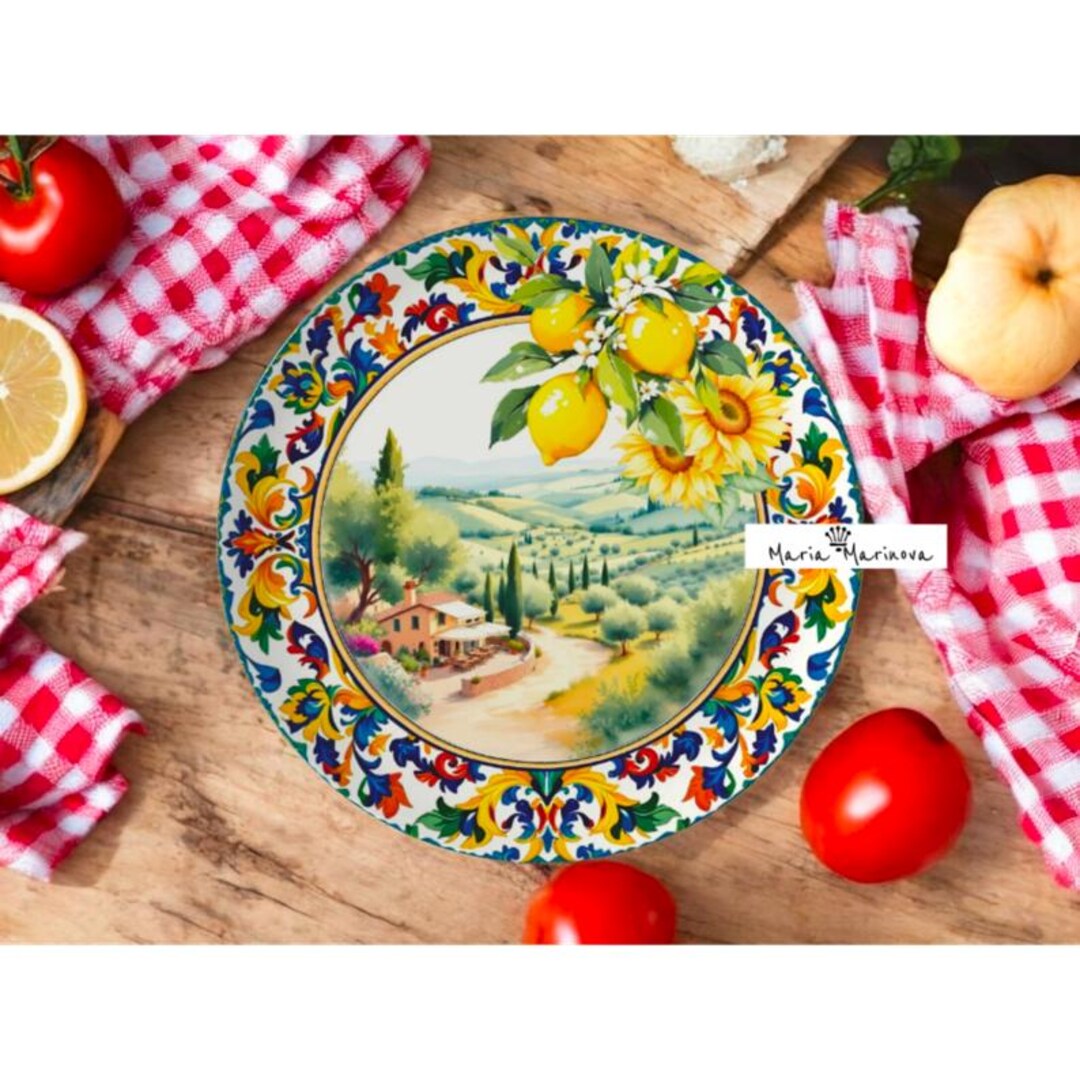 Tuscany Italy Inspired,lemon,bone China Dinner Plate - Etsy