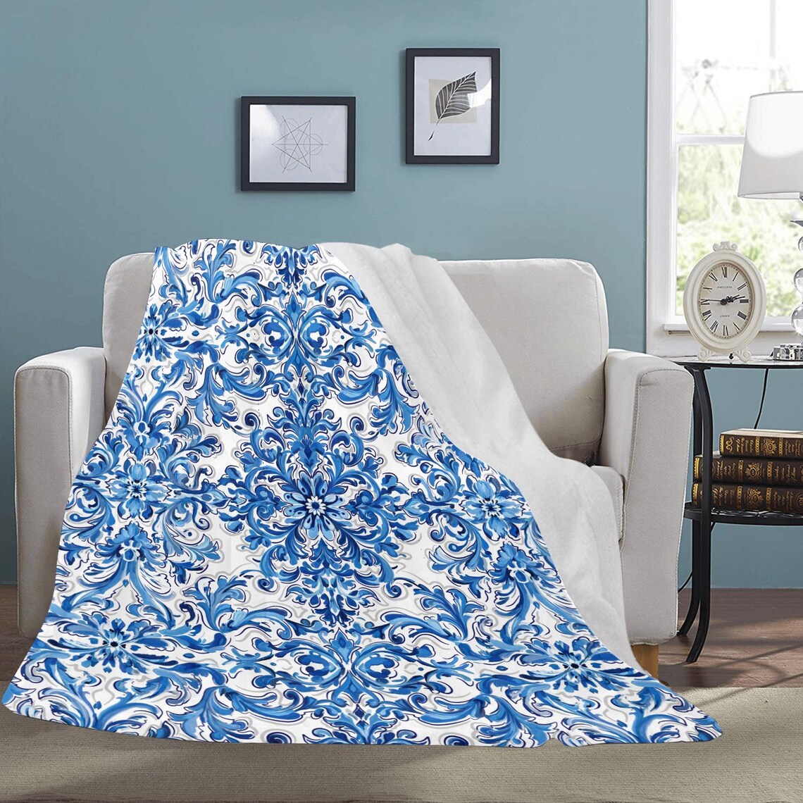 Blue Baroque Italian Majolica Summer,new Ultra-soft Micro Fleece ...