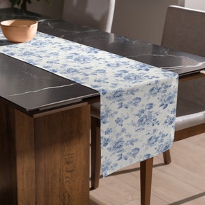 Porcelain,floral Toile,roses,vintage,blue Flowers,thickiy Ronior Table ...