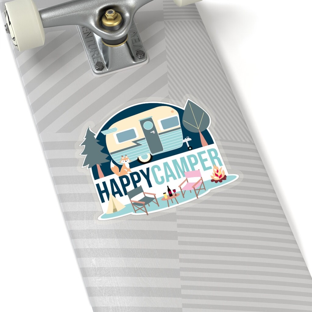 Happy Camper Vintage Caravan Sticker, Camper Sticker, RV Sticker - Etsy ...