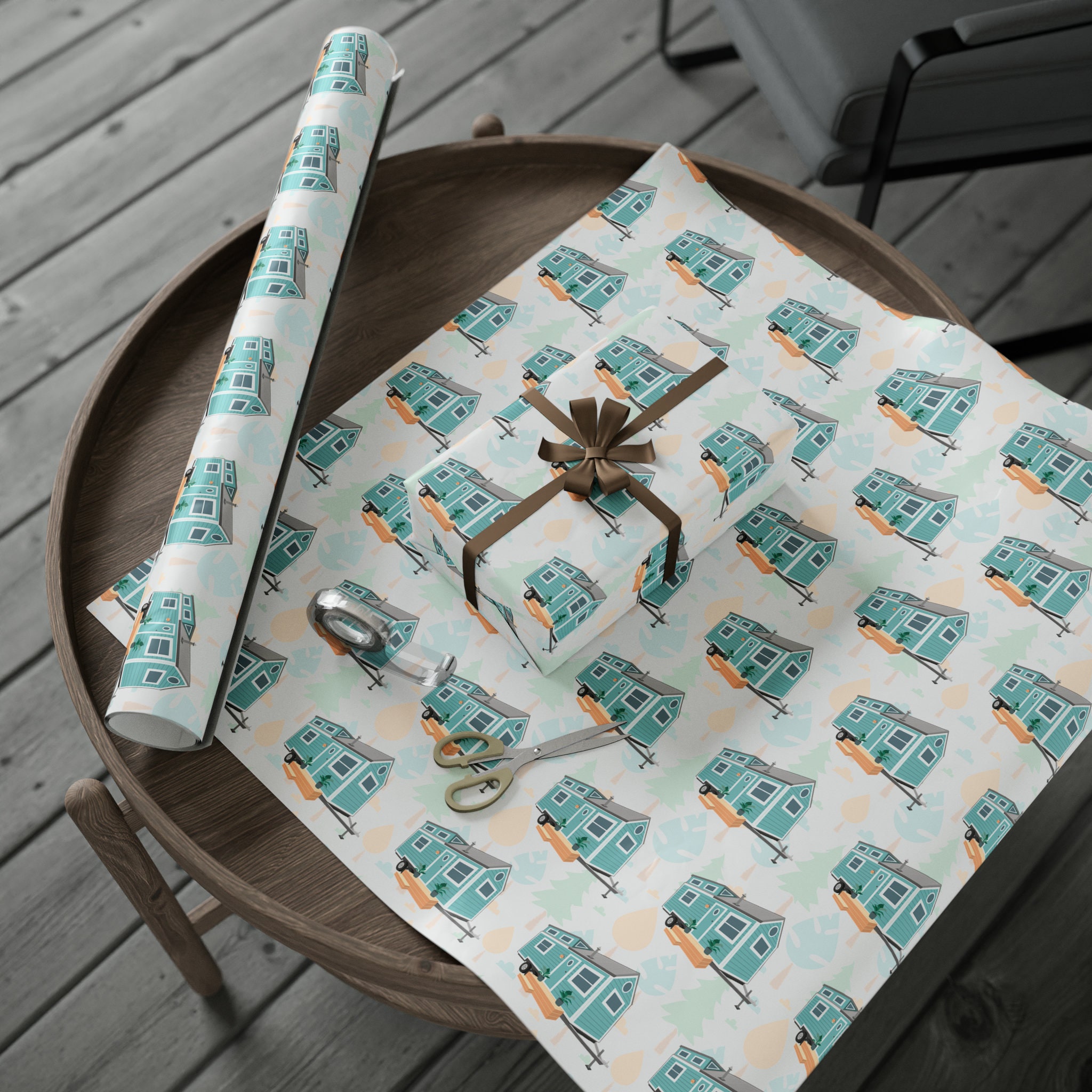 Tiny House Wrapping Paper Roll. Tiny Home on Wheels Housewarming Gift ...