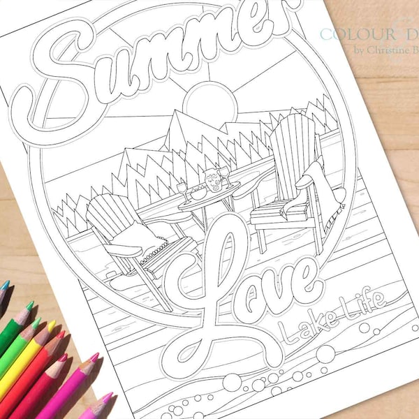Summer Scenes Coloring Page - Etsy
