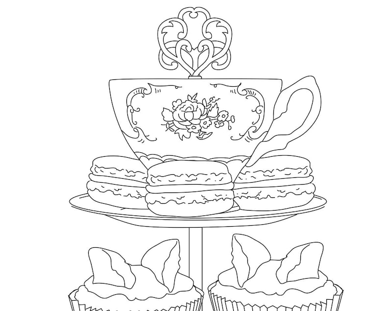 Afternoon Tea London Coloring Pages