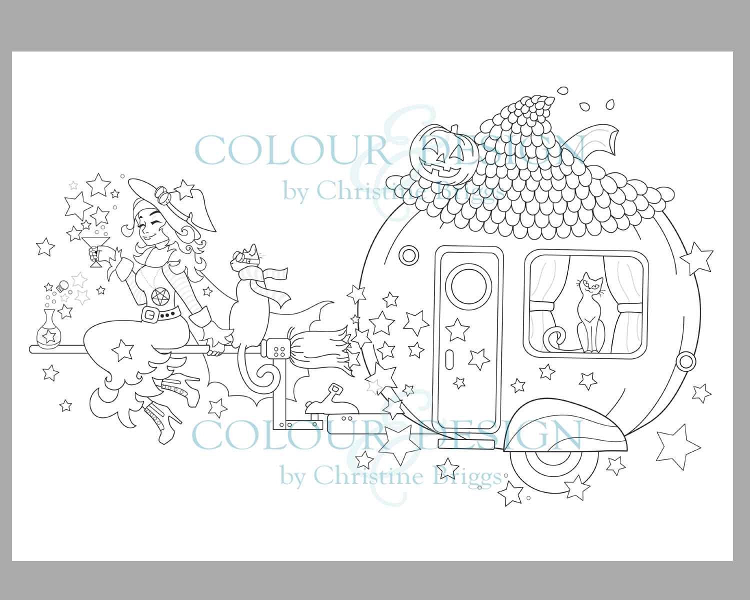 Printable Camping Coloring Book. 40 Page RV Caravan Camper Trailer ...