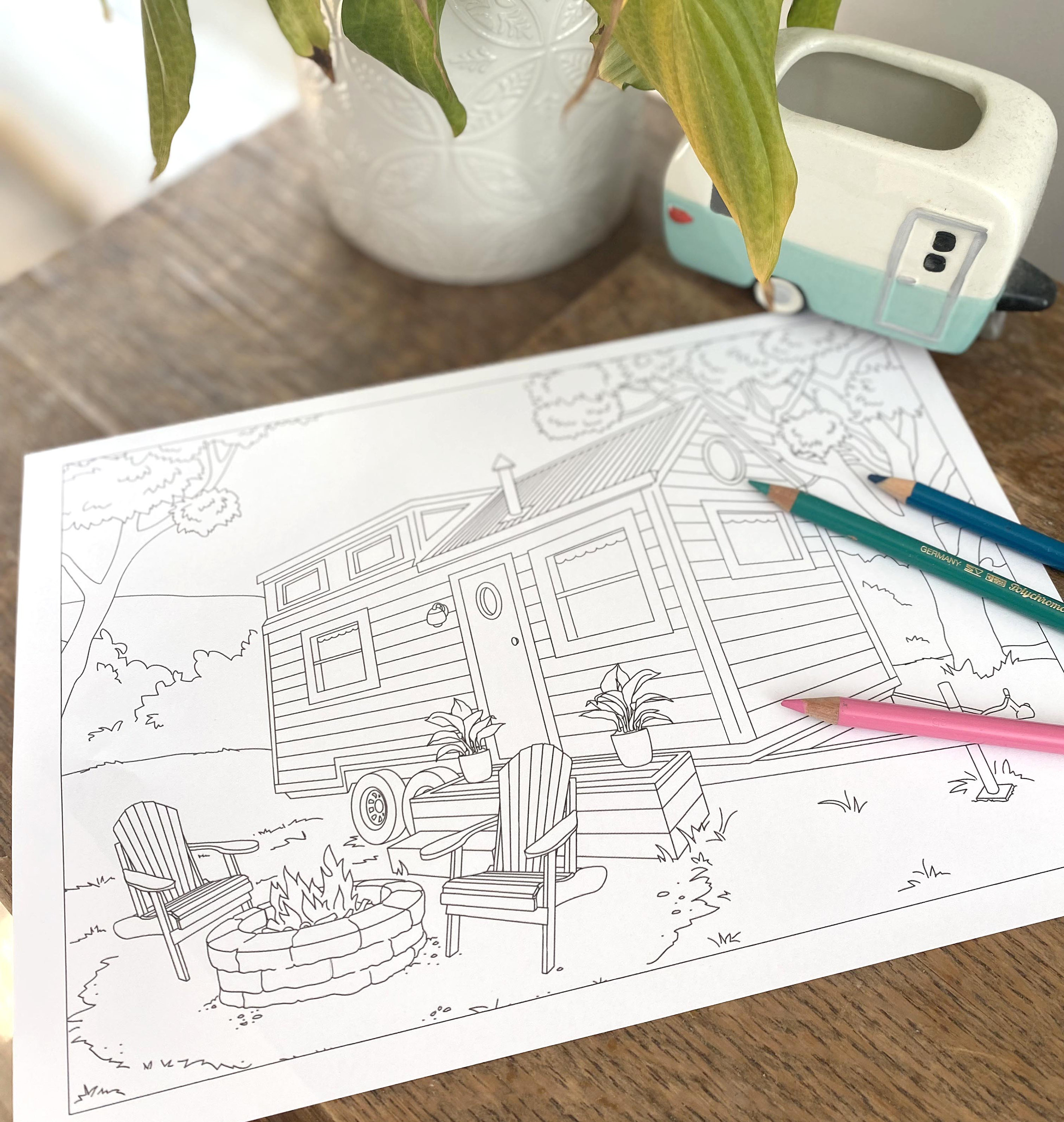 Tiny House Printable Coloring Page. Home on Wheels Living - Etsy Canada