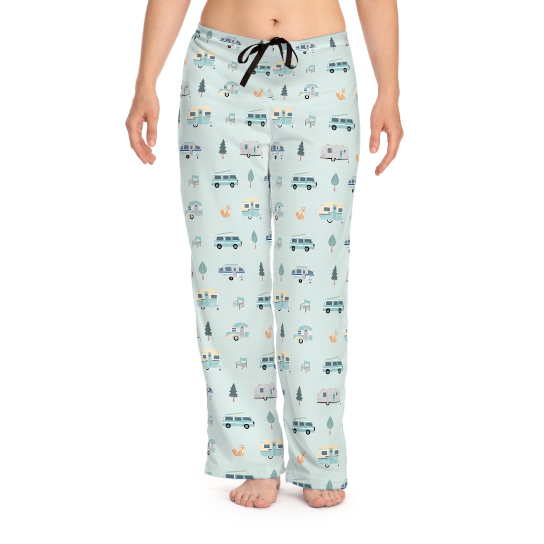 Happy Camper Print Pajama Pants, RV Camping Lounge Pants, Caravans ...