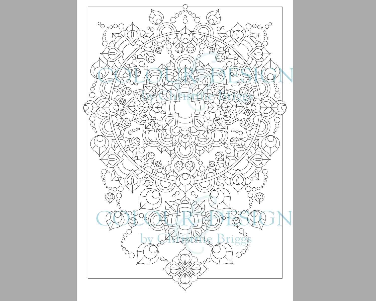 Mandala Coloring Page, Jewel Printable, Boho Colouring Page for Adults ...