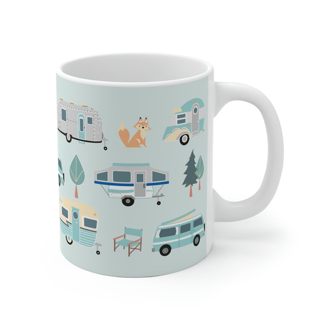 Cute Camper Ceramic Mug. Retro RV Trailer Caravan Campervan Coffee Tea ...