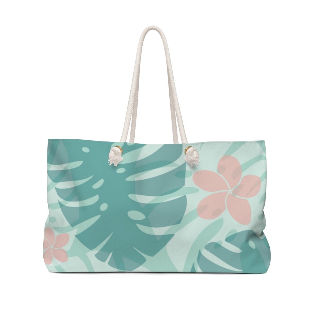Monstera Leaf Beach Bag, Tropical Leaves Bag, Boho Bag, Palm Leaf Beach ...