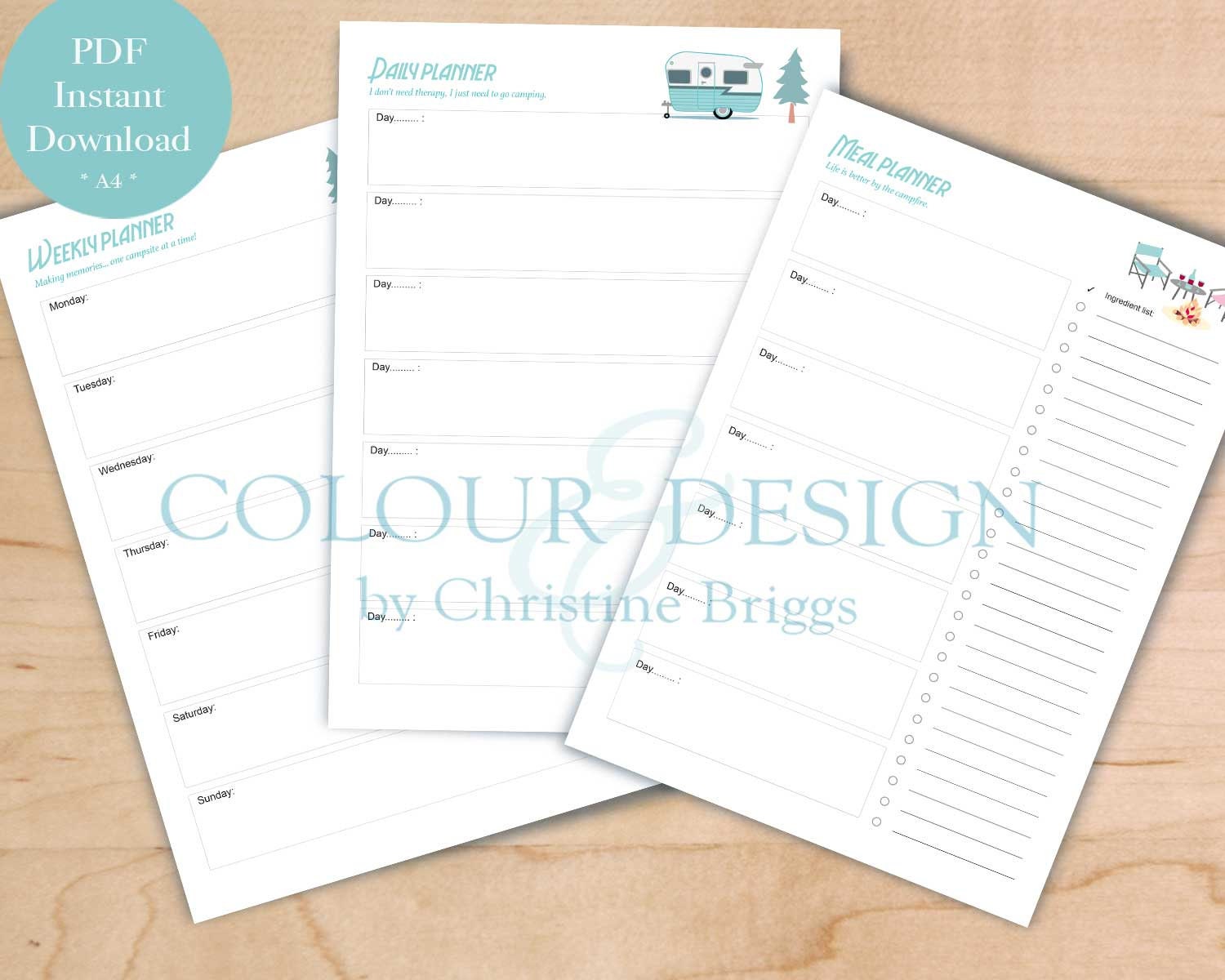 Printable Camping Travel Log and Planner, Campsite Diary Checklist ...