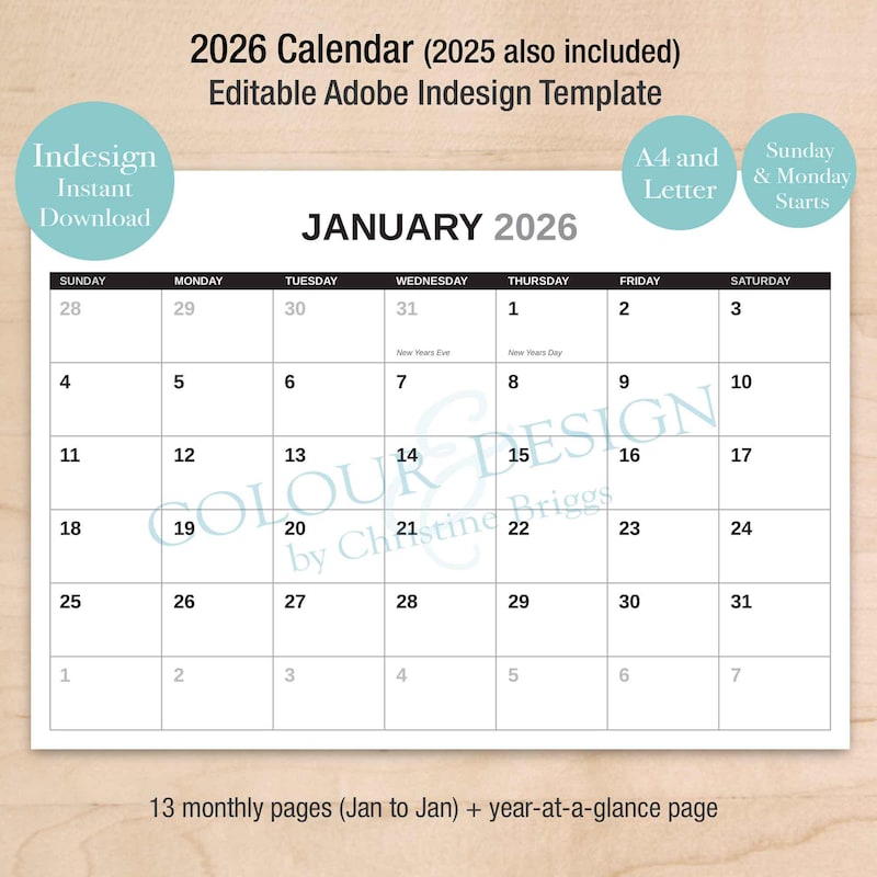 Calendar 2026 Designer - Etsy