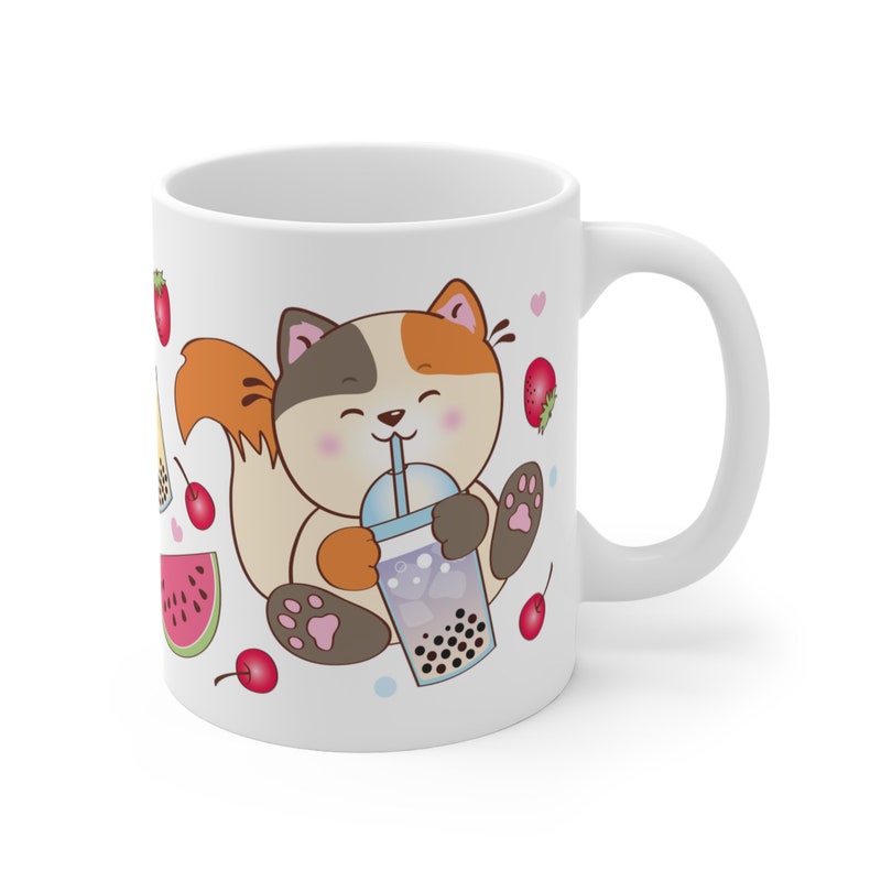 Kawaii Cat With Boba - Etsy