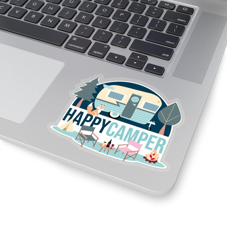 Happy Camper Vintage Caravan Sticker, Camper Sticker, RV Sticker - Etsy ...