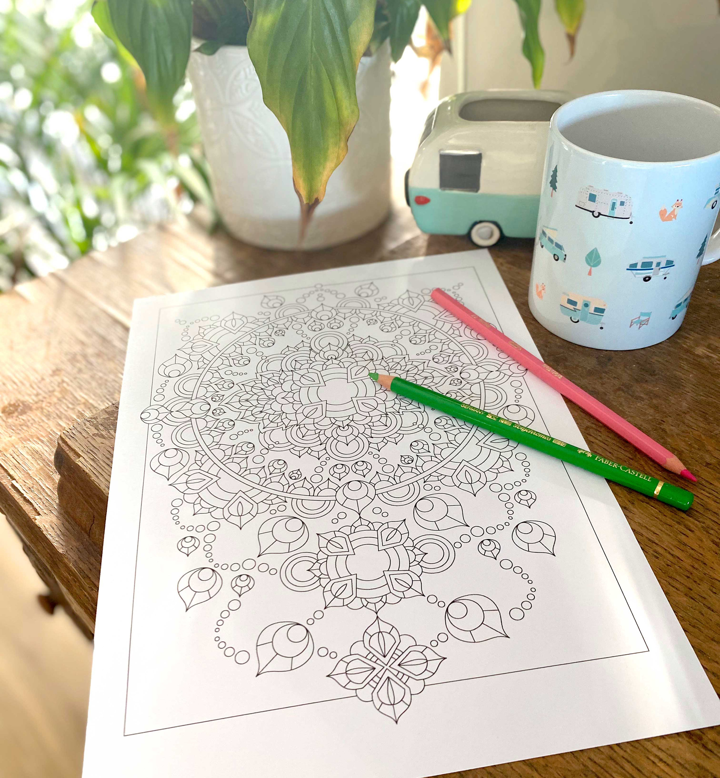 Mandala Coloring Page, Jewel Printable, Boho Colouring Page for Adults ...