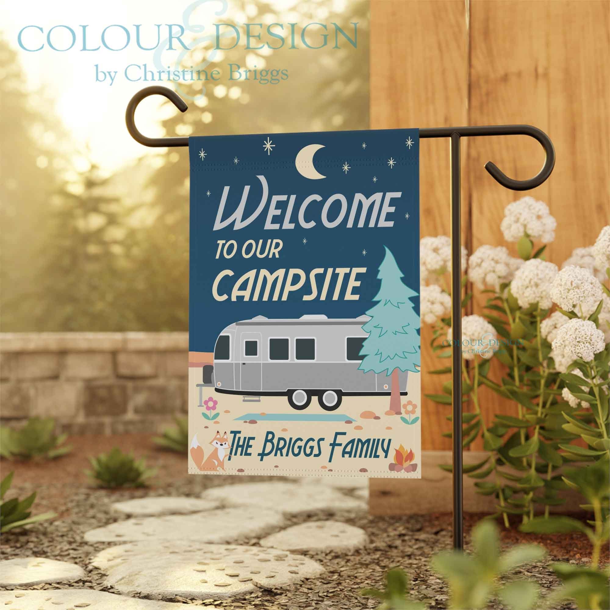 RV Camping Welcome Flag, Airstream Trailer Owner Camp Flag ...