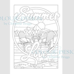 Lake Printable Coloring Page, Summer Vacation Activity Sheet, Lakeside ...