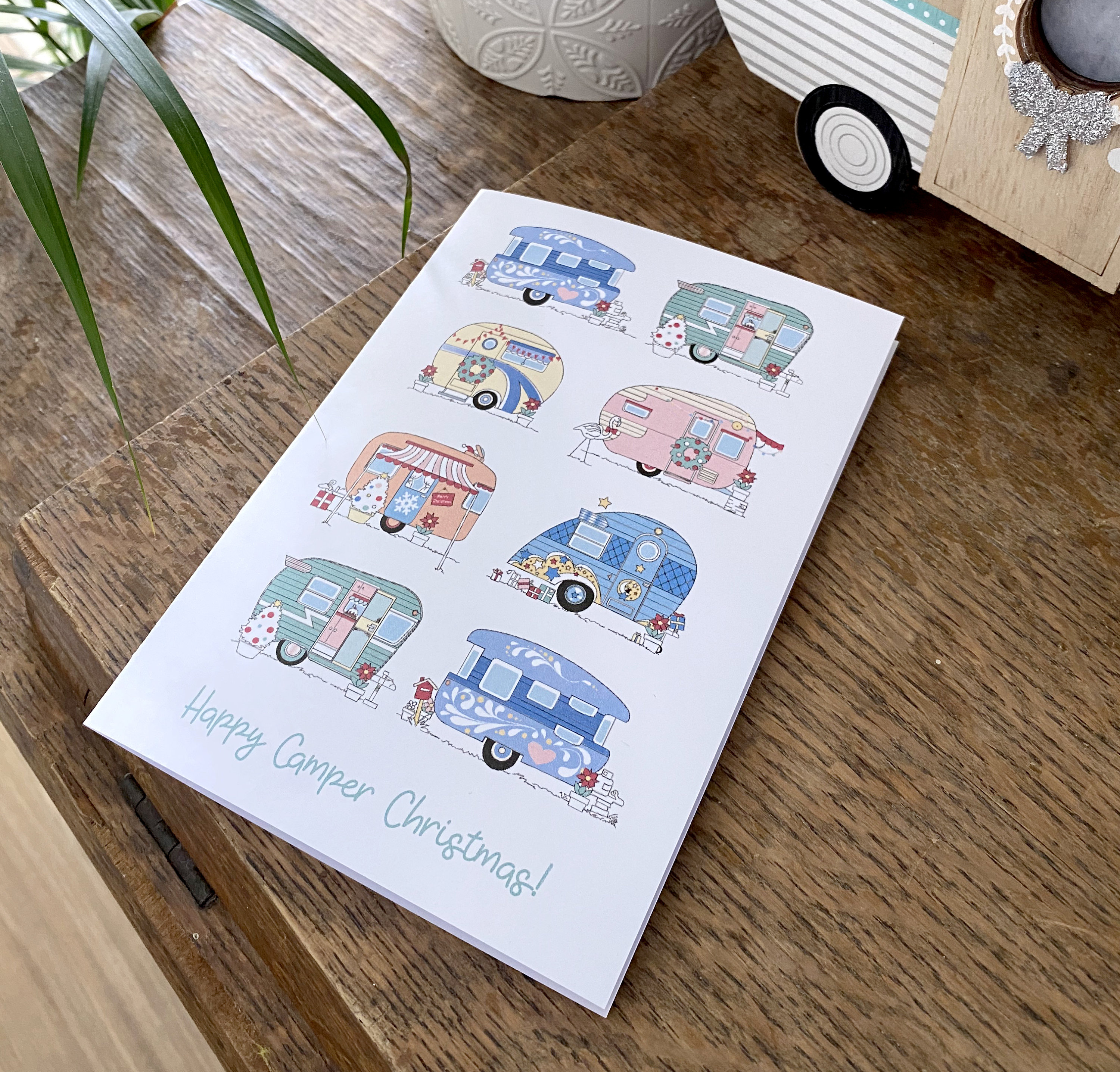Christmas Cards Happy Camper Caravan Cards DIY Christmas Cards ...