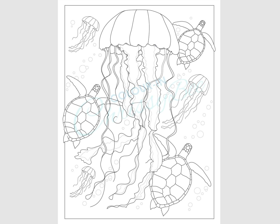Printable Beach Coloring Book Sand Sea and Summer Adult - Etsy