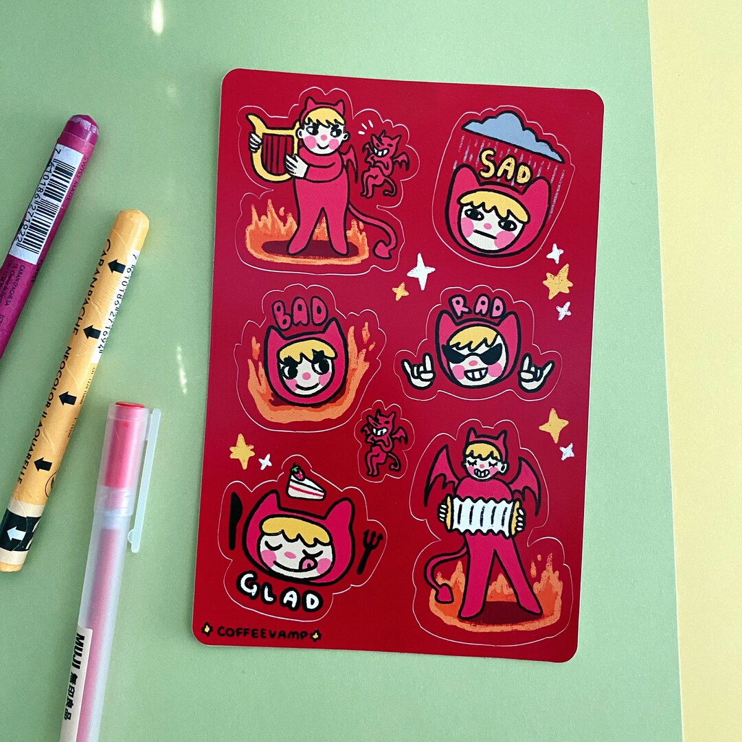 Cheeky Devils Sticker Sheet - Etsy