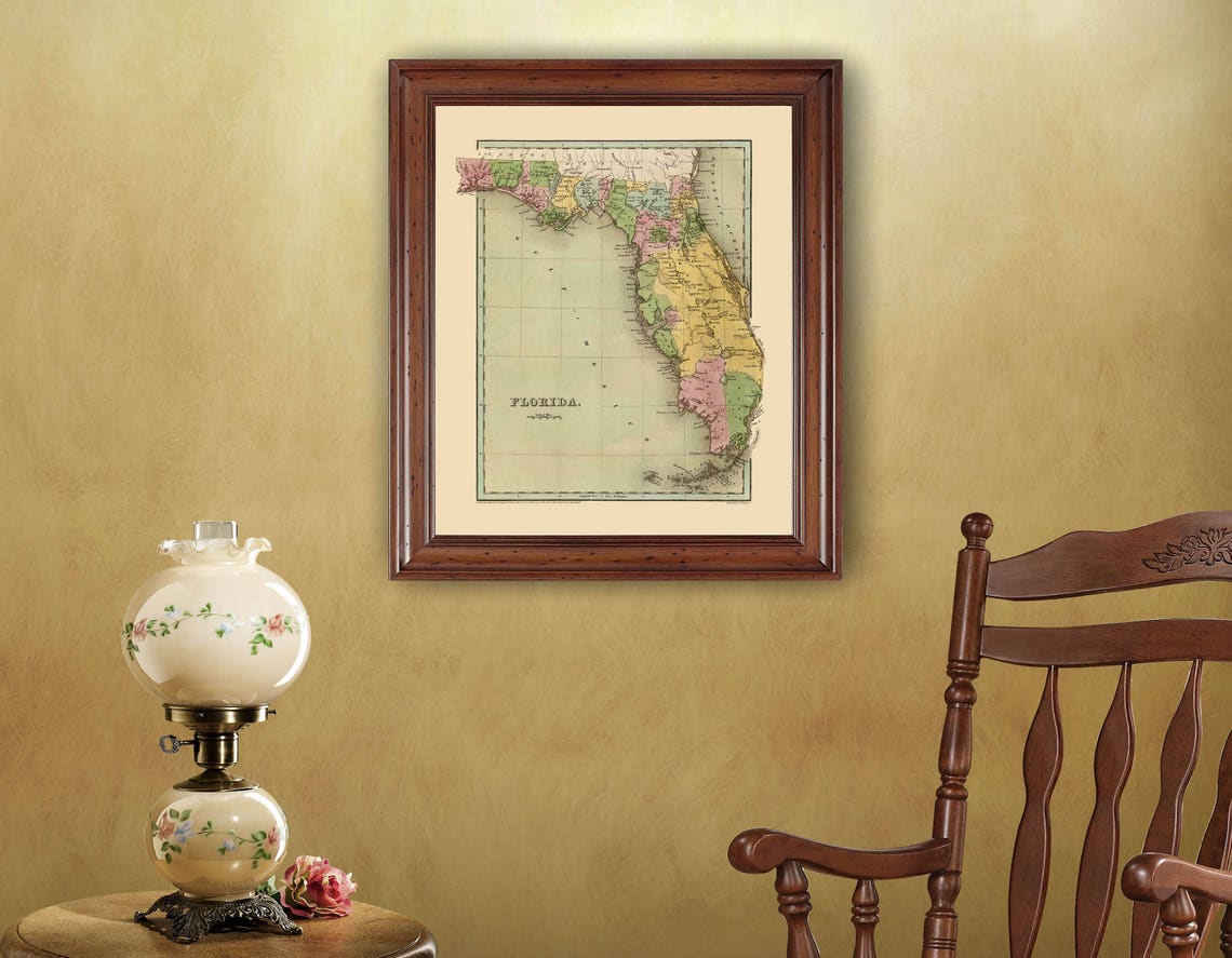 Florida 1838; Ready-to-frame 18" X 24" Gallery Quality Print Reproduced ...