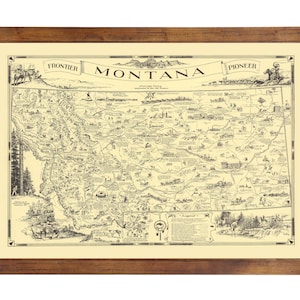 MT Frontier Historical Map 1937; Ready-to-frame 24" X 36" Print ...