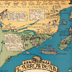 MN the Arrowhead Historical Map 1935; Ready-to-frame 24" X 36" Print ...